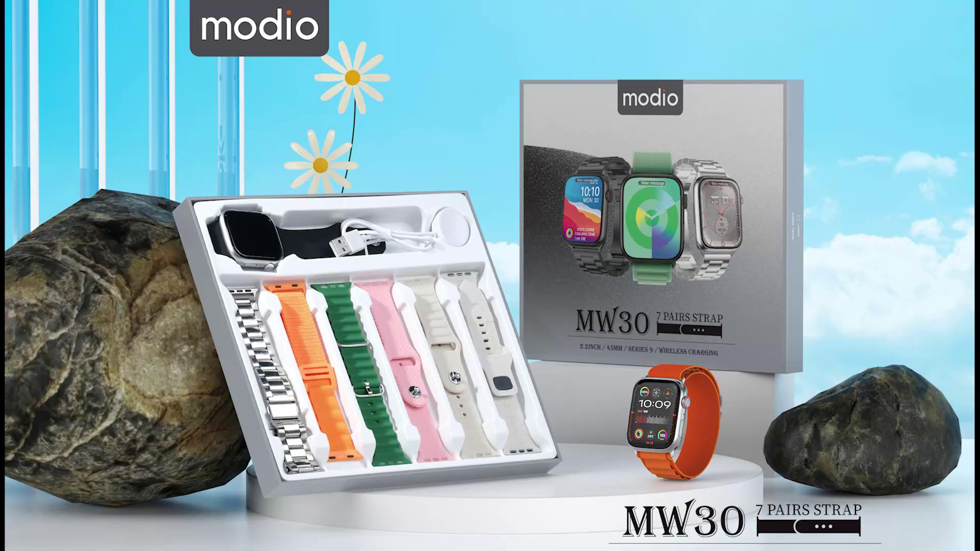 Modio Smart Watch MW30 Series 9 with 7 Pair Straps - Modio hub Kenya